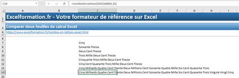 Comment écrire Un Nombre En Toutes Lettres Avec Une Fonction Excel