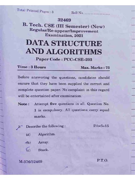 Important Question Btech Pdf