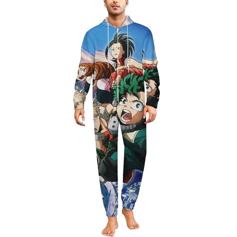 My Hero Academia Unisex Onesie Pajamas Zipper Jumpsuit Hooded One Piece