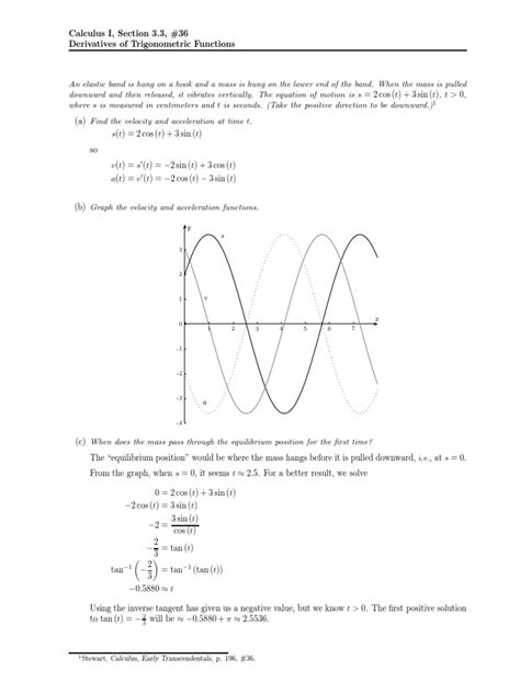 Analysis Of The Motion Of An Oscillating Mass Hanging From An Elastic Band Using Trigonometric