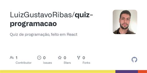 GitHub LuizGustavoRibas quiz programacao Quiz de programação feito em React