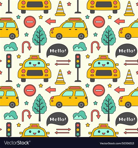 Toys Seamless Pattern Design With Boys And Girls Vector Image