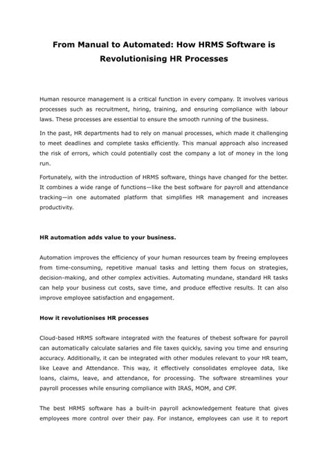 Ppt From Manual To Automated How Hrms Software Is Revolutionising Hr
