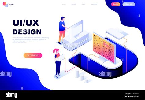 Modern Flat Design Isometric Concept Of Ux Ui Design Decorated People Character For Website And