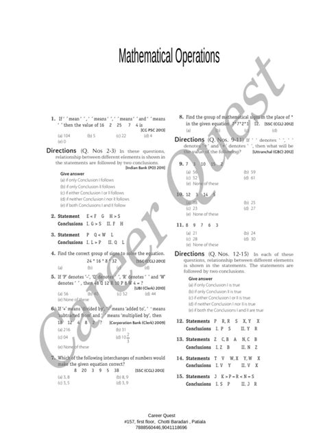 Mathematical Operation Pdf Mathematical Analysis Mathematics
