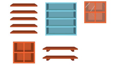 Premium Vector Shelves Collection For 2d Animation And Shelves For Books