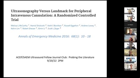 Acep Saem National Us Journal Club Dvt And Vascular Ultrasound September 20th 2022 Youtube