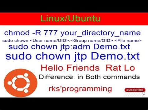 Chmod Chown Linux Ubuntu Different In Chmod And Chown In Ubuntu Ubuntu Chmod Lchown And
