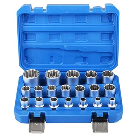 Dayuan Spline Socket Set 1 2 Drive Universal Metric 8 32mm 12 Point Cr V Socket Kit 19pcs