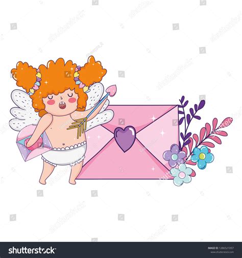 Cute Cupid Chubby Girl Envelope Stock Vector Royalty Free 1286521057 Shutterstock