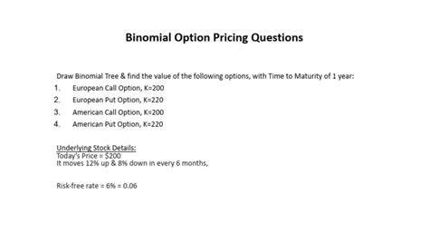 Binomial Option Pricing Question Pdf