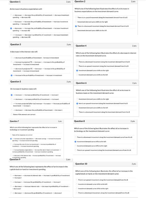 Solved Question 1 2 Pts Question 2 2 Pts An Increase In