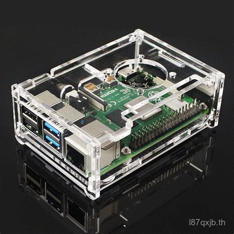 กล่อง Raspberry Pi 4b กล่องบอร์ดพัฒนา Raspberry Pi โปร่งใส อะคริลิก กล่องเมนบอร์ด พัดลม
