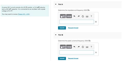 Solved A series RLC circuit consists of a 50Ω resistor a Chegg com