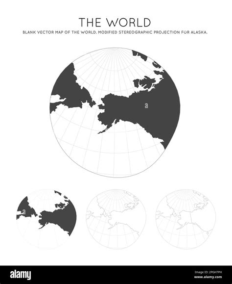 Map Of The World Modified Stereographic Projection For Alaska Globe