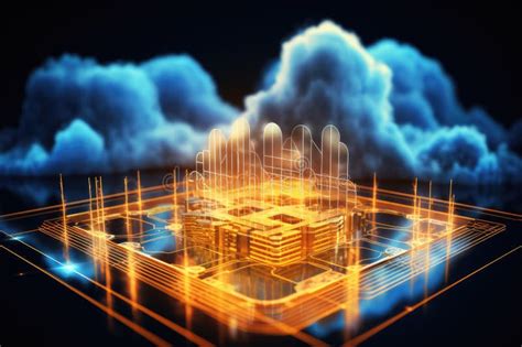 Cloud Computing Transfer Big Data On Internet Futuristic Digital Technology Stock Illustration