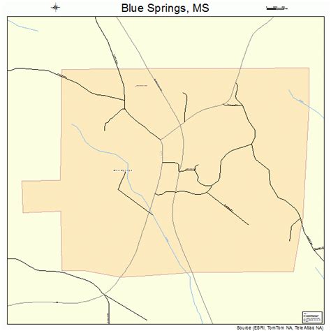 Blue Springs Mississippi Street Map 2807100
