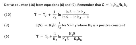 Solved Derive Equation 10 From Equations 6 And 9 Chegg Com