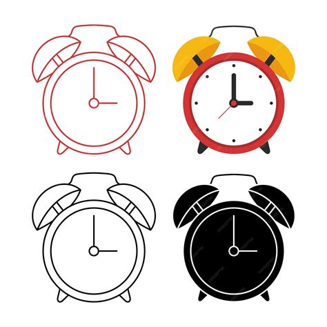 Premium Vector Alarm Clock Multiple Colours