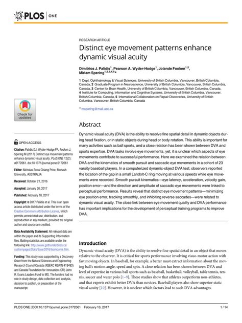 Distinct Eye Movement Patterns Enhance Pdf Visual Acuity Light