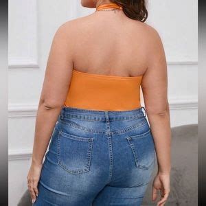 Tops Plus Size Half Zip Halter Bodysuit Poshmark