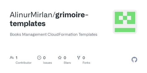 GitHub AlinurMirlan Grimoire Templates Books Management CloudFormation Templates