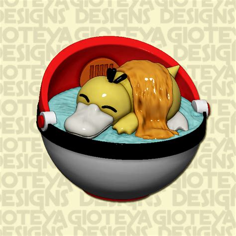 Pokemon Sleeping Psyduck By Gioteya Designs Download Free Stl Model