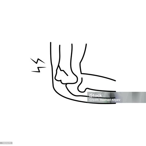 팔꿈치 뼈 부상 아이콘입니다 흰색 배경에 Ui 및 Ux 웹 사이트 또는 모바일 응용 프로그램에 대한 인간의 골격 아이콘의 간단한