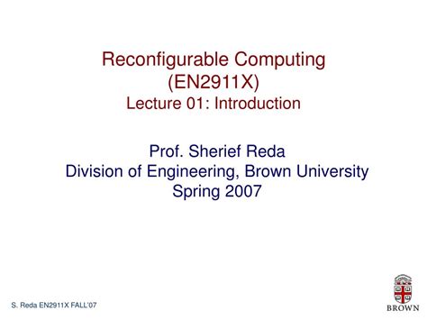 Ppt Reconfigurable Computing En2911x Lecture 01 Introduction Powerpoint Presentation Id