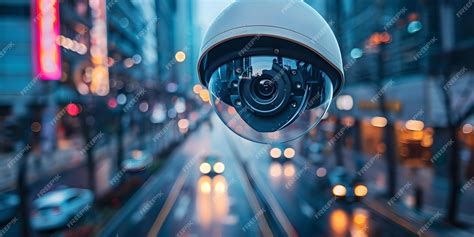 Premium Photo Enhancing City Street Security With Cctv Cameras Using