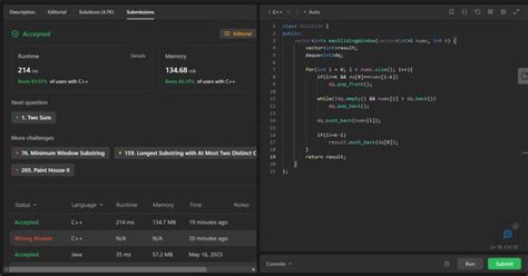 Robert Bogan On Linkedin Dailyleetcode Dailyleetcode Codingsolutions Slidingwindowmaximum