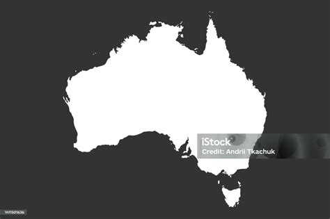호주 지도 검은 색 배경에 고립 된 호주 대륙의 흰색 실루엣 벡터 그림입니다 검은색에 대한 스톡 벡터 아트 및 기타 이미지 검은색 계획 국가 관광명소 Istock