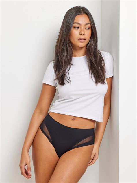 Sleek And Smooth High Cut Underwear In Black Kayser Lingerie