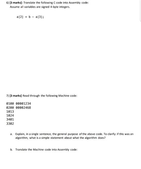 Marks Translate The Following C Code Into Chegg Com