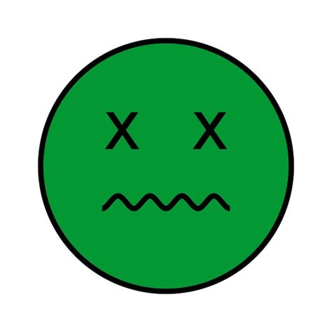 Premium Vector A Green Circle With A Face On It