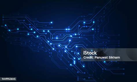 Abstract Circuit Networking Blockchain Concept Background Stock Illustration Download Image