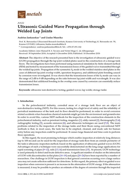 Ultrasonic Propagation Through Metals Pdf Linear Elasticity