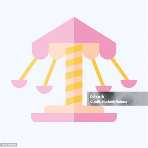 아이콘 회전 스윙입니다 놀이 공원 기호와 관련이 있습니다 플랫 스타일 심플한 디자인 편집 가능 간단한 그림 감정에 대한 스톡