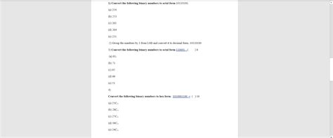 Solved 1 Convert The Following Binary Numbers To Octal Form