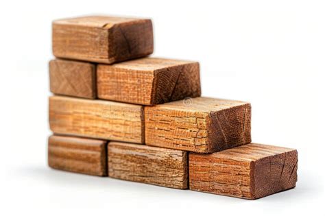 Wooden Blocks Stacked In The Shape Of A Growing Tower To Symbolize Building Success Step By Step