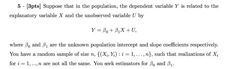 Solved 5 3pts Suppose That In The Population The