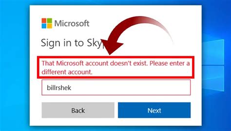 Fix Microsoft Account Doesnt Exist 100 Working Wingeek