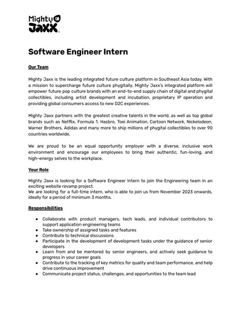 software engineer intern pdf