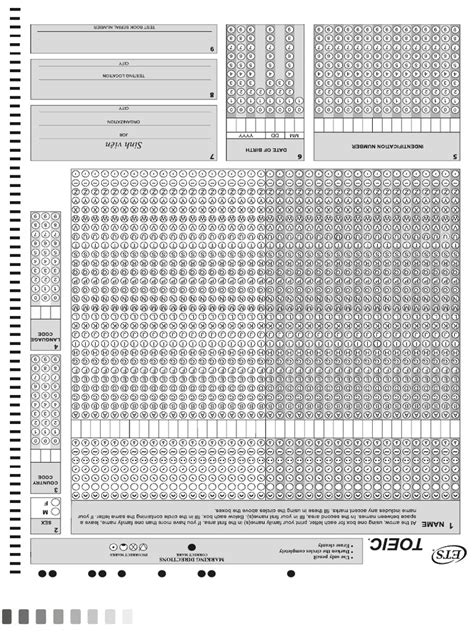 Answer Sheet Toeic | PDF
