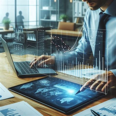 premium photo analyzing global data generated by ai