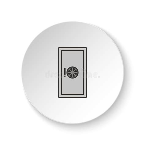 Round Button For Web Icon Safe Bank Door Icon Button Banner Round Badge Interface For