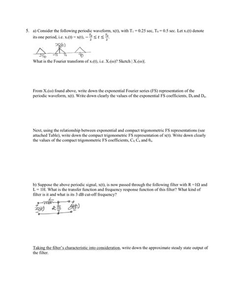 solved 5 a consider the following periodic waveform x t