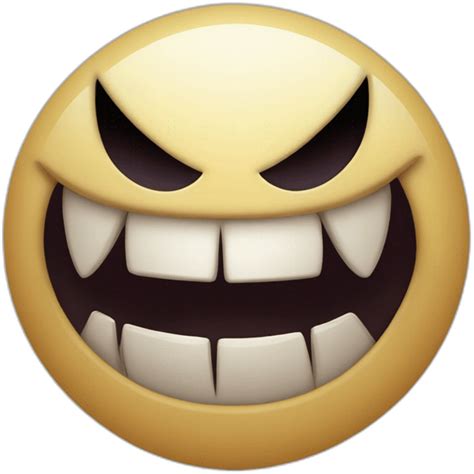 Evil Smile With Black Eyes And Sharp Teeth Emoji Ai Emoji Generator