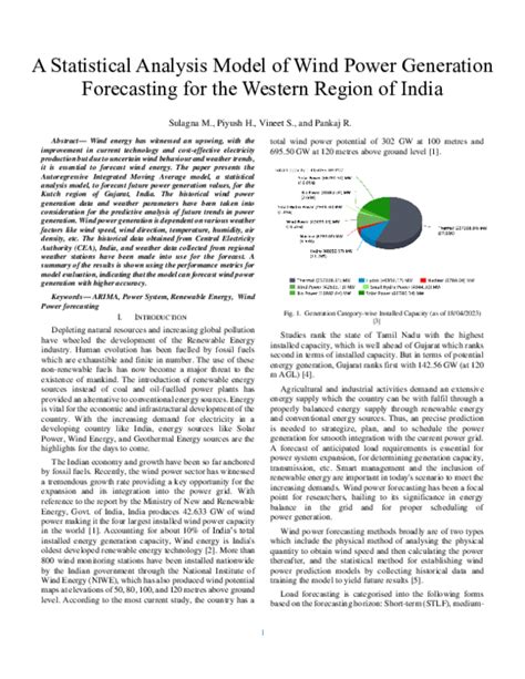 Pdf A Statistical Analysis Model Of Wind Power Generation Forecasting