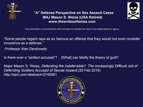 Defense Perspective On Sex Assault Twow Sample Ppt